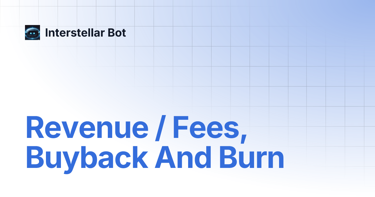 Revenue / Fees, Buyback And Burn | Interstellar Bot